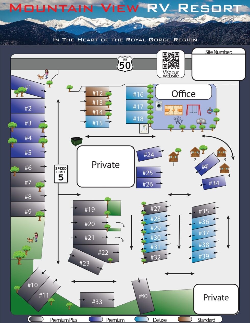 Resort Map - Mountain View RV Resort - RV Park Royal Gorge CO